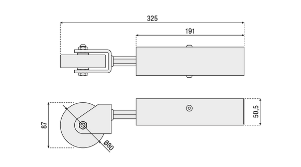 Jockey/Shock-absorbing wheel for swing gates | Beninca Gate Automation